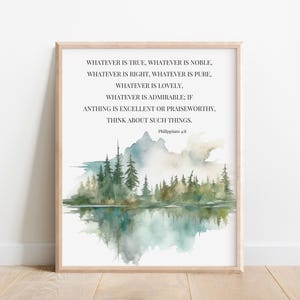 Philippians 4:8; Whatever is True, Bible Verse Wall Art, Christian Gift ...