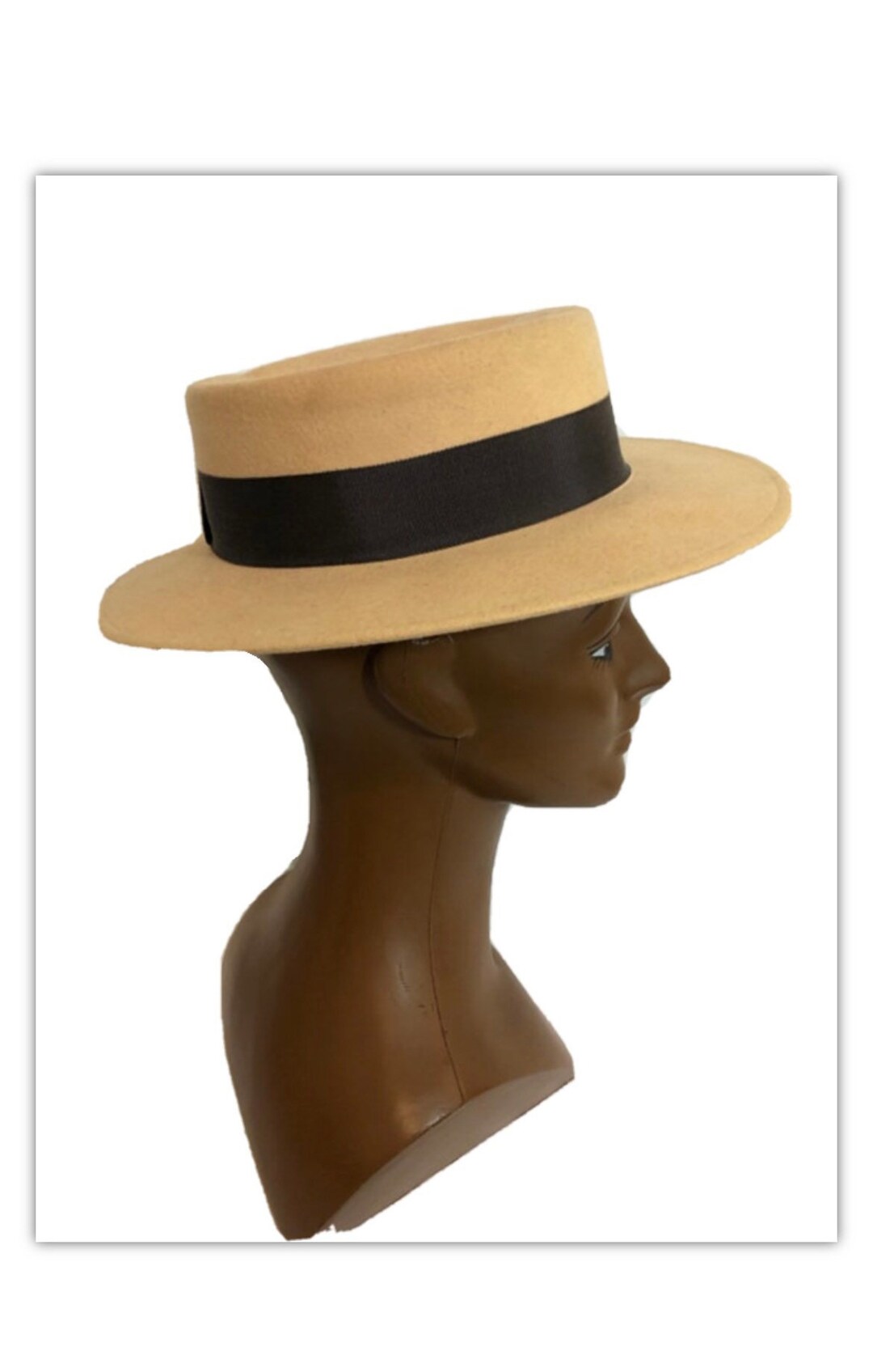Vintage 70s Camel Felt Panama Hat - Etsy