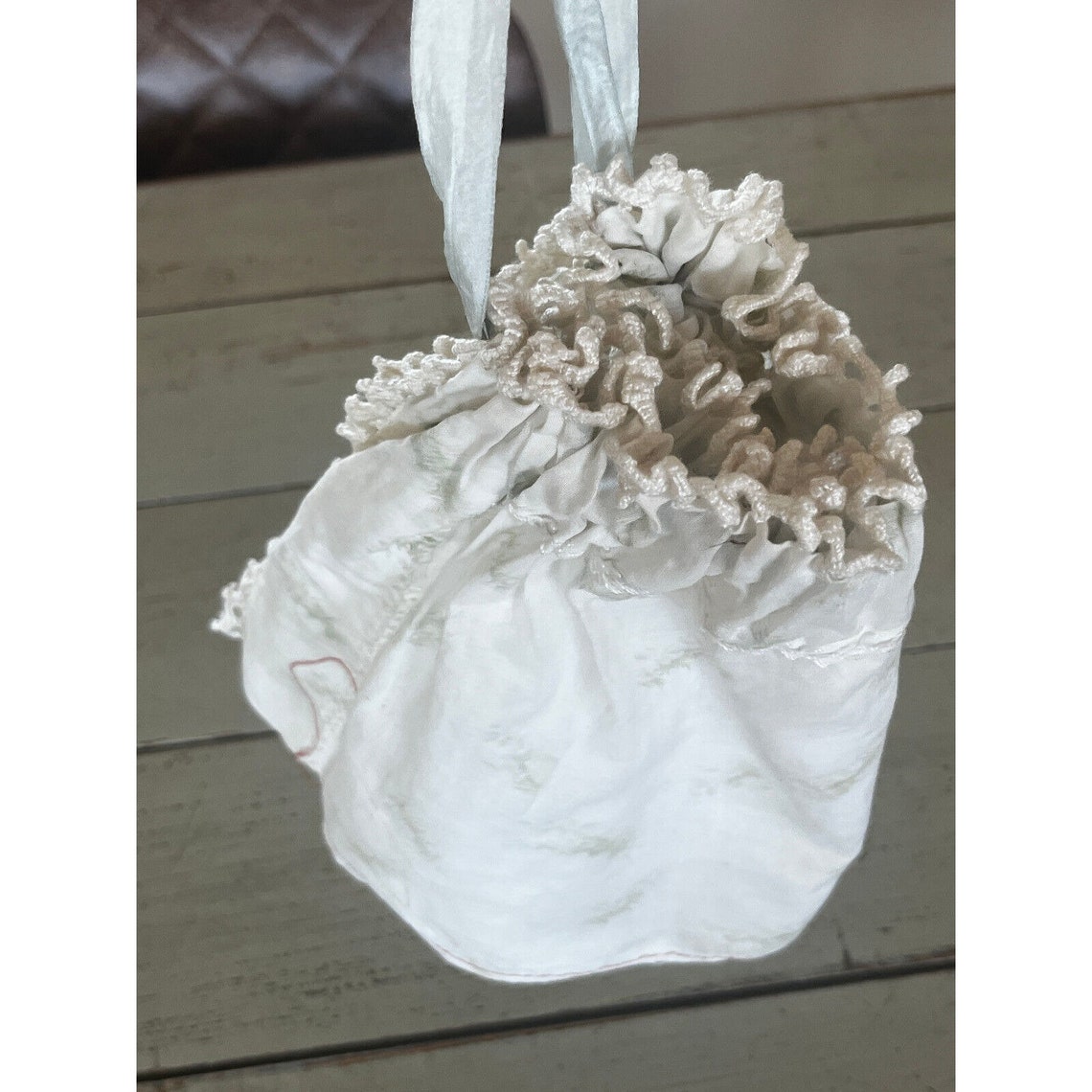Antique Victorian Edwardian DRAWSTRING PURSE Sewing Calling Card Bag ...