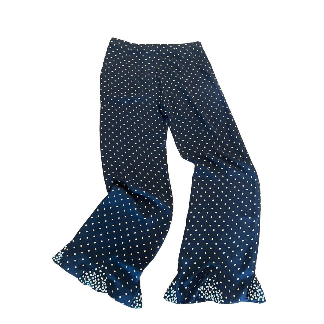Vintage 70s Disco Pants Black W Gold Polkadots Flared With SEQUIN ...