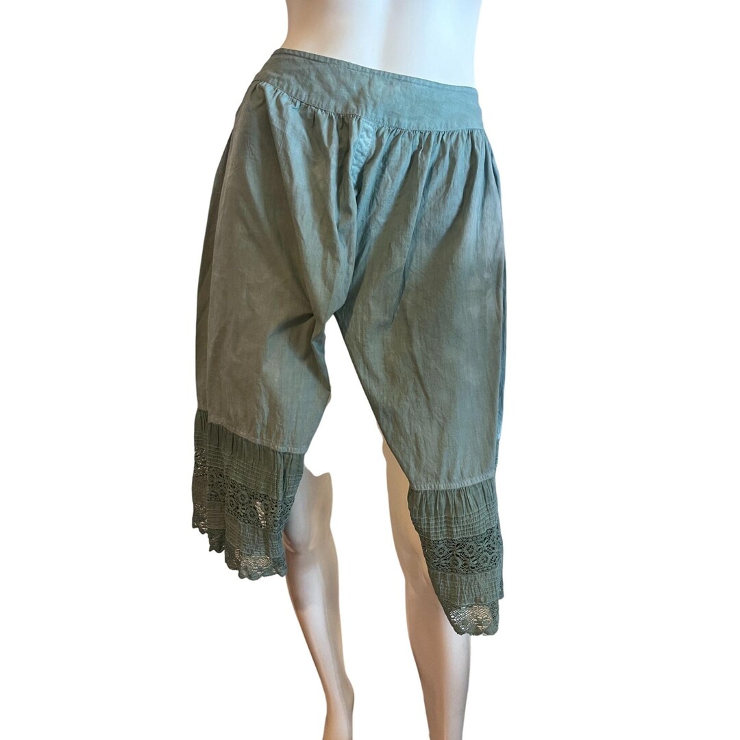 Antique Edwardian Cotton Split Drawers Pantaloons Tie Back Intricate ...