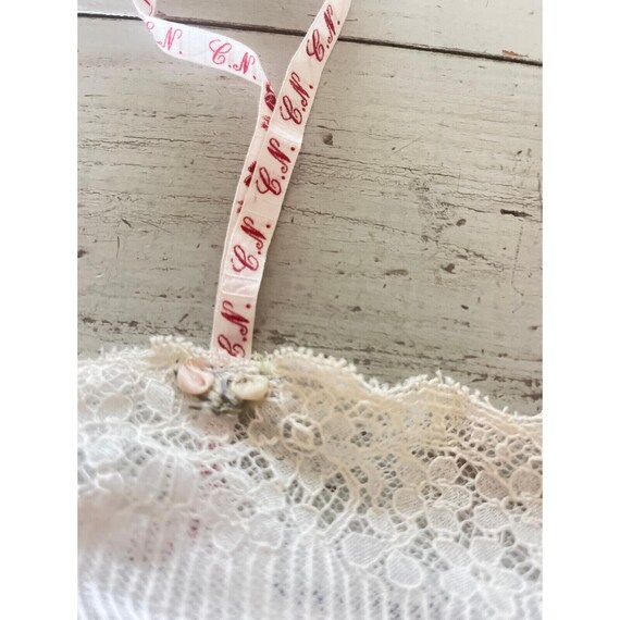 Antique 20s Deco Lace & Satin Bra Gossard Long Line F… - Gem