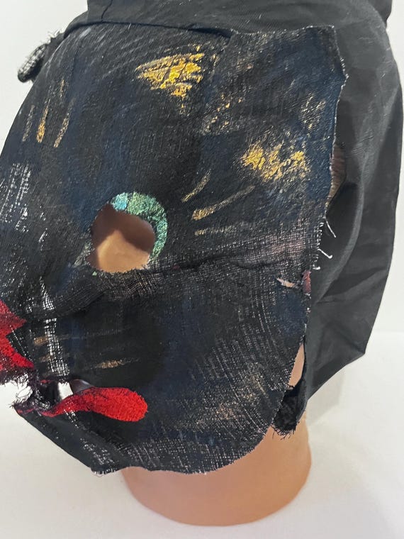 Early Halloween Burlap Scary Cat Face Mask Hood Hand … - Gem