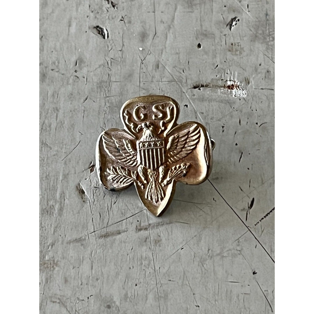 Vintage Girl Scout Membership Pin Gold Tone - Etsy