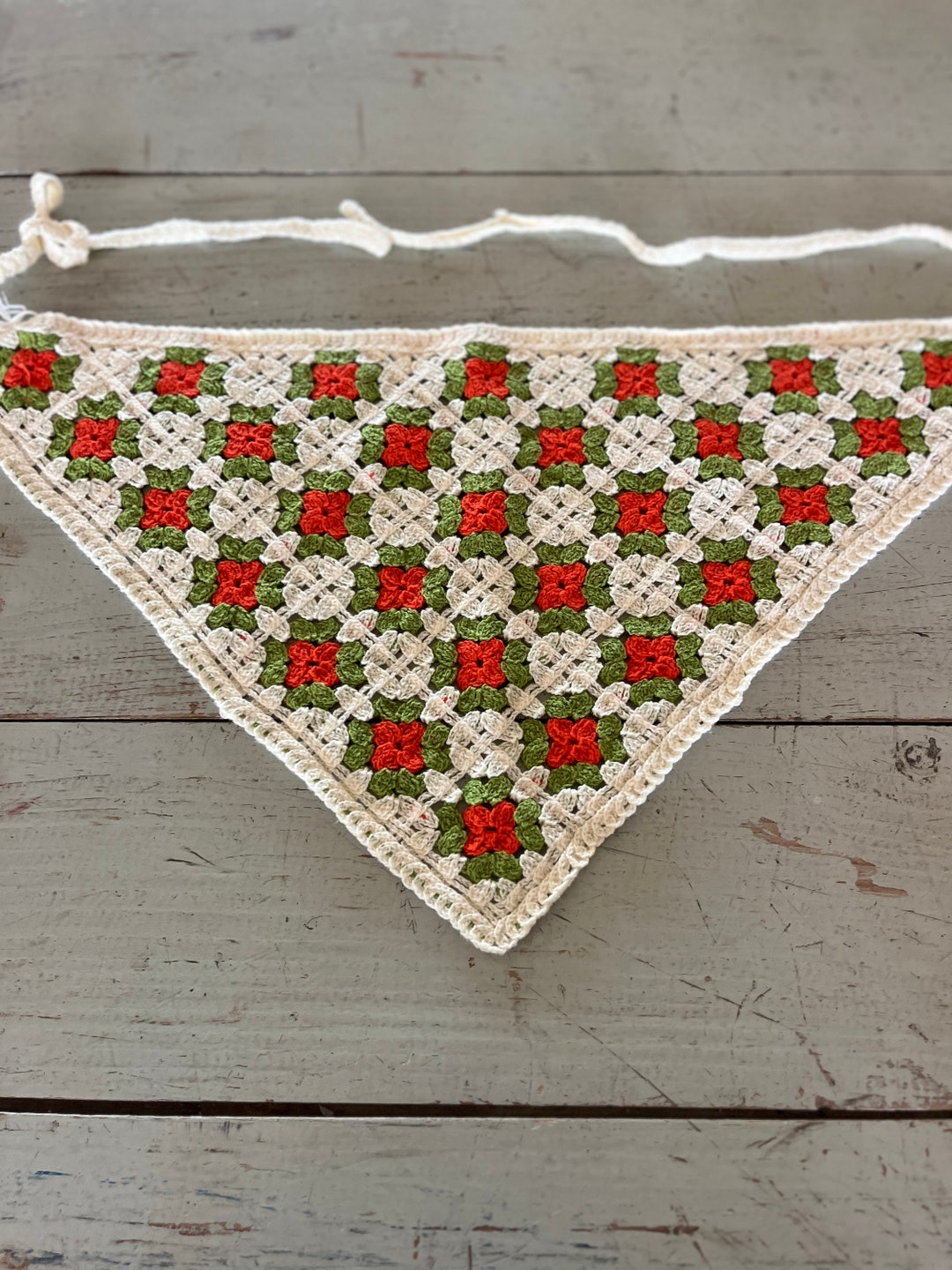 Handmade Crochet Daisy Triangle Scarf Retro Style Head Scarf - Etsy