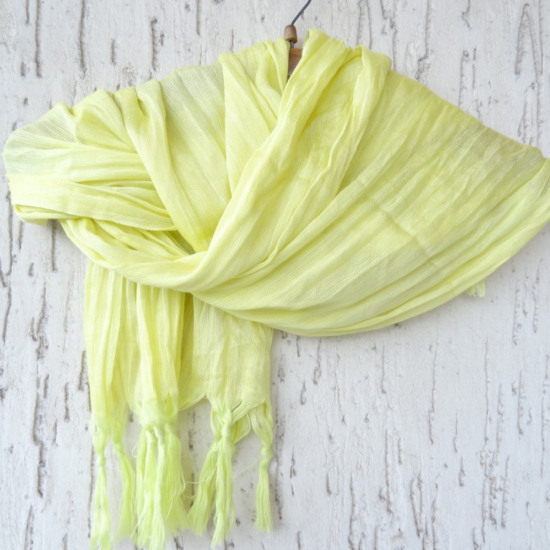 Neon Yellow Scarf - Etsy