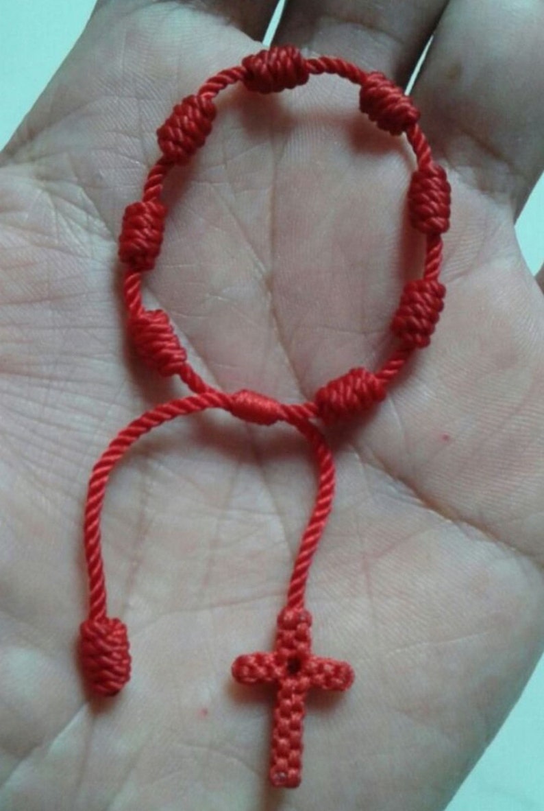 Pulsera Roja Para Protección Ajustable Para Bebés. Con Extremo Tejido ...