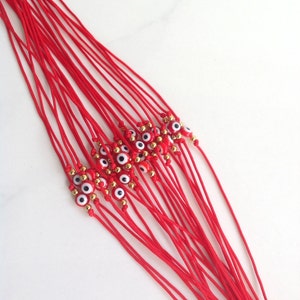 Evil Eye Red String Kabbalah Bracelet Goldtone Bead Good Luck Charm ...