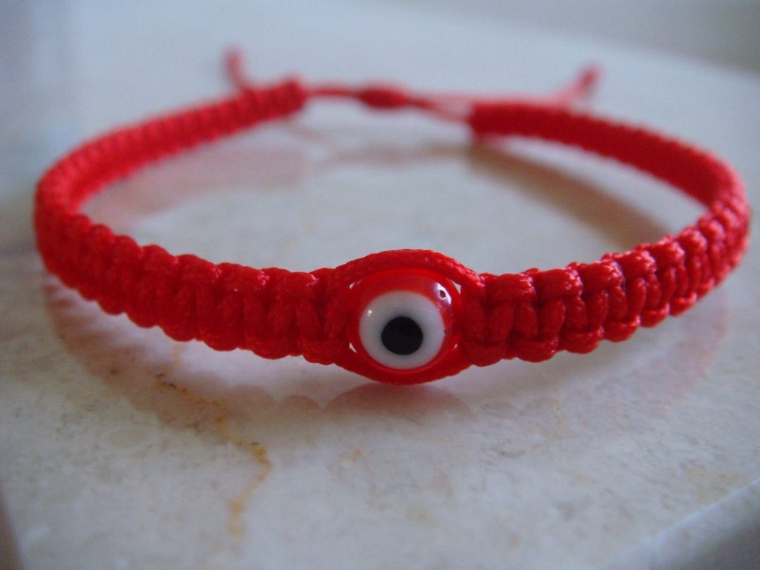 Pulsera de Kabbalah Roja Pulsera Macrame Pulsera de mal de ojo Joyería ...