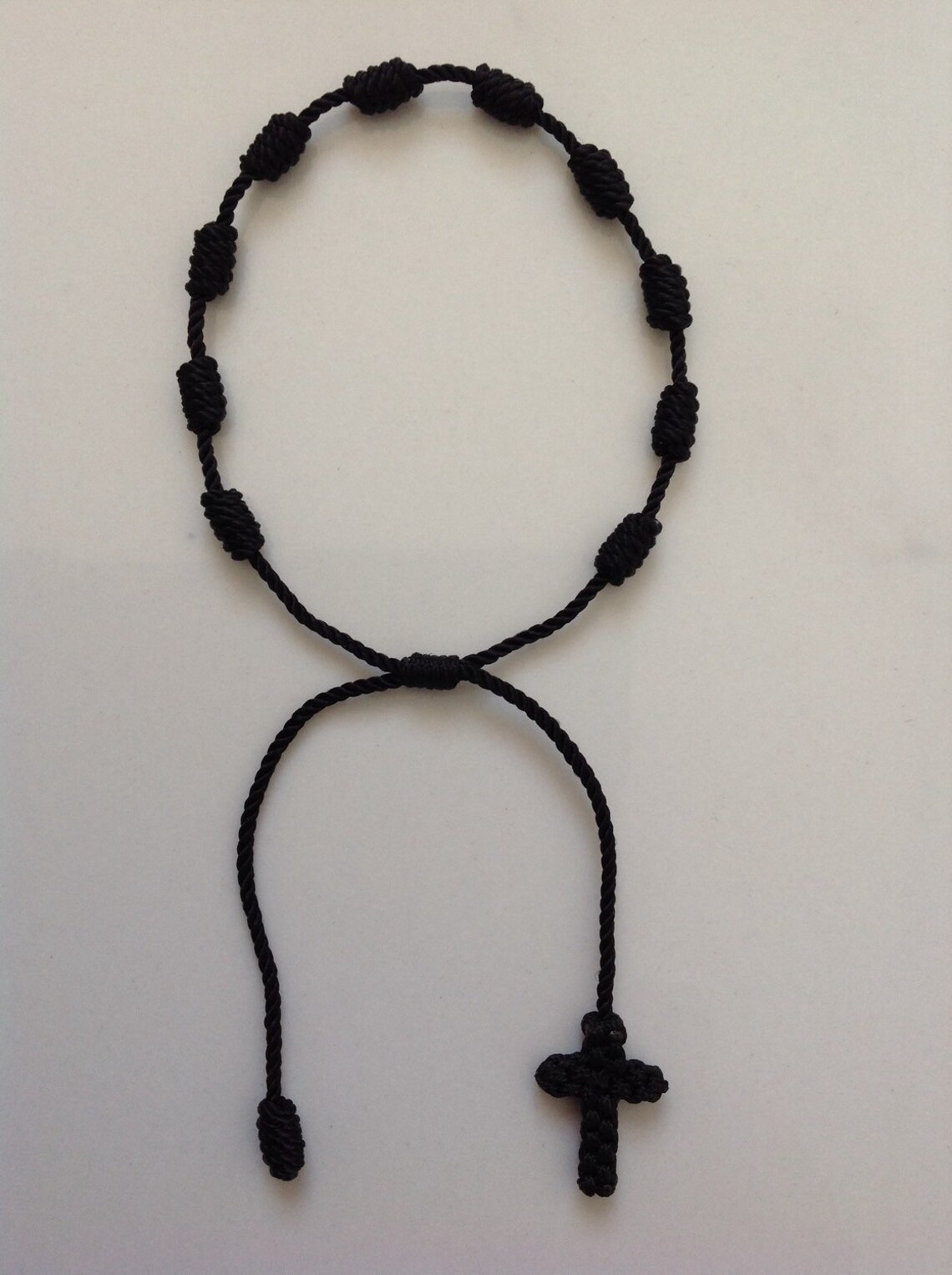 Black Decenario Knotted Rosary Stylish Pulseras Trendy | Etsy
