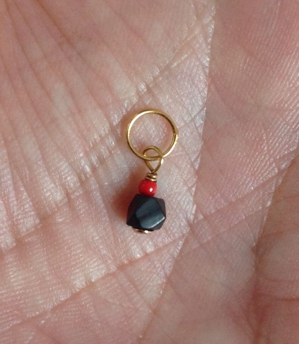 New 14K Gold Authentic Azabache Ball Charm Pendant | Etsy