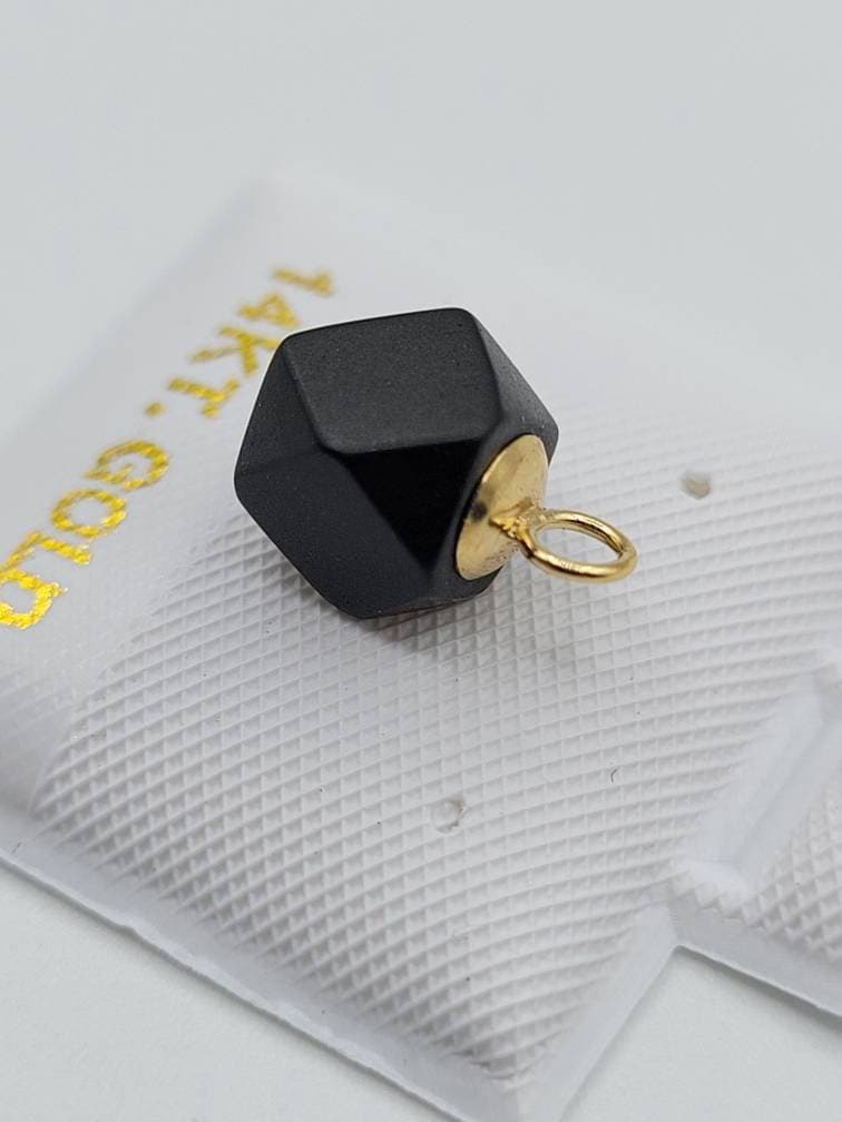 Small 6mm Genuine Azabache & Coral 14K Gold Jet Protection | Etsy