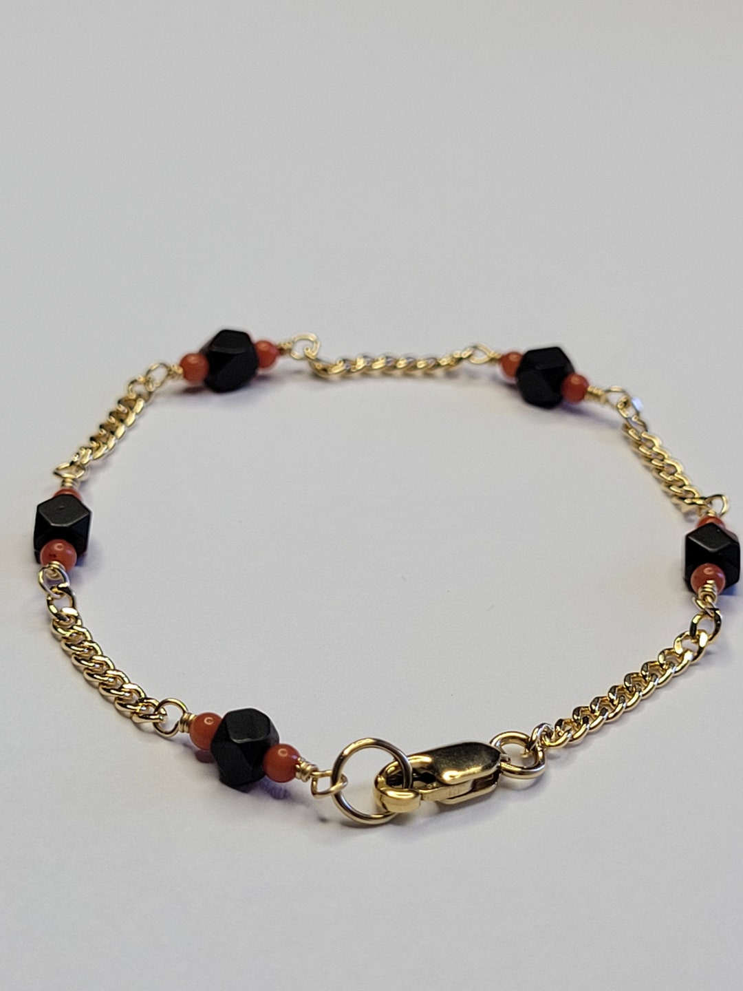 18K Gold Filled Baby Azabache Genuine Bracelet 5.5/pulsera Mano De ...