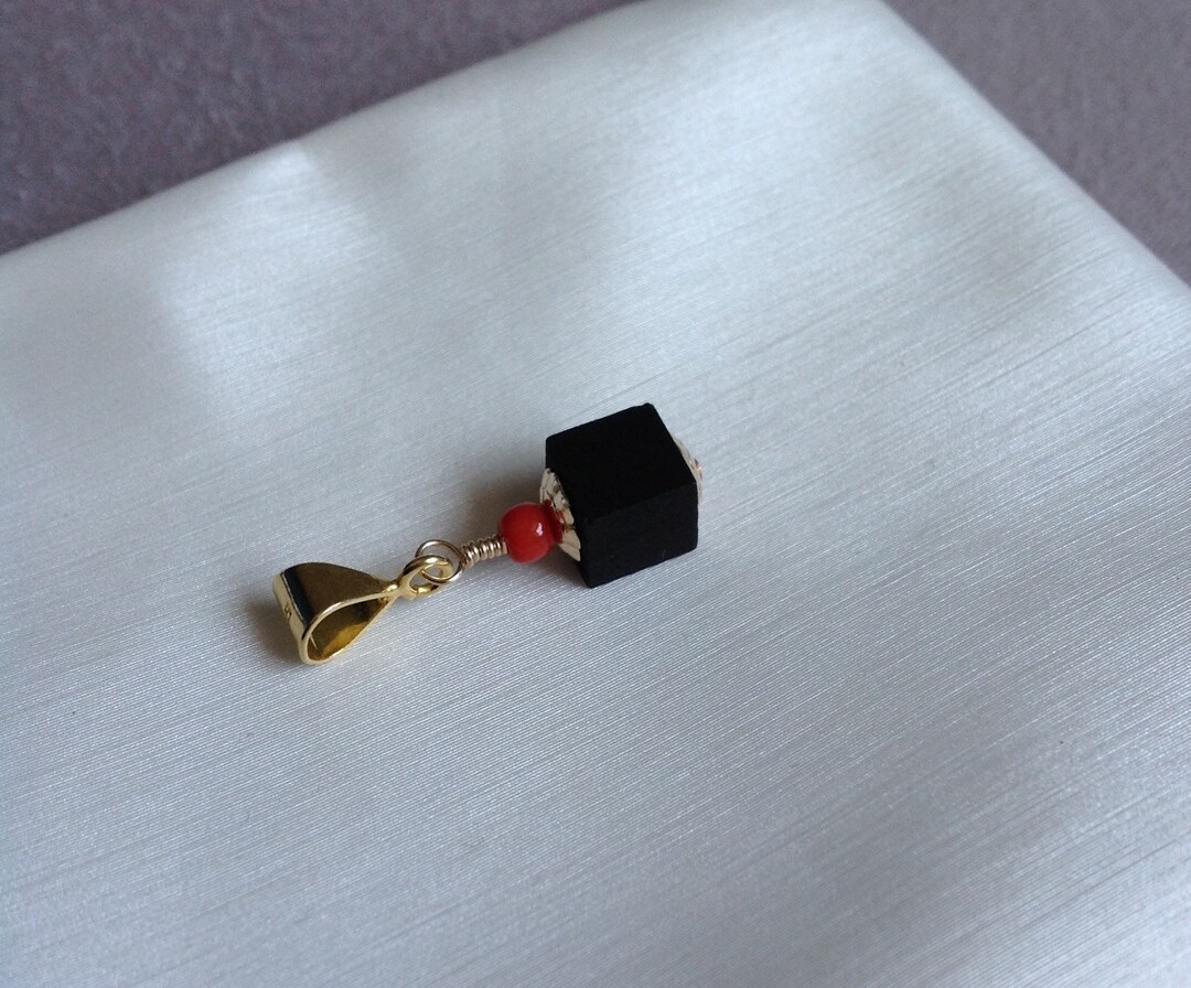Azabache Coral 925 Gold Filled Pendant - Genuine Azabache - Etsy
