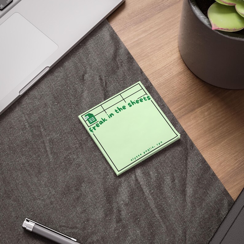 Freak in the Sheets Post-it Note Pads | Accountant CPA Excel Sheet Desk ...