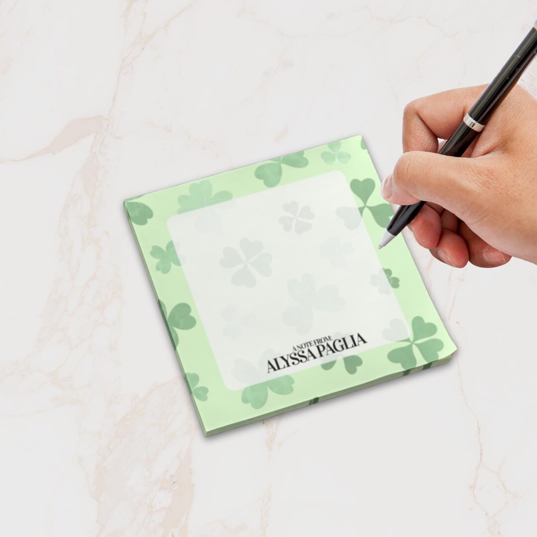 Personalized Clover Sticky Notes Post-it Note Pads | Custom Shamrock ...