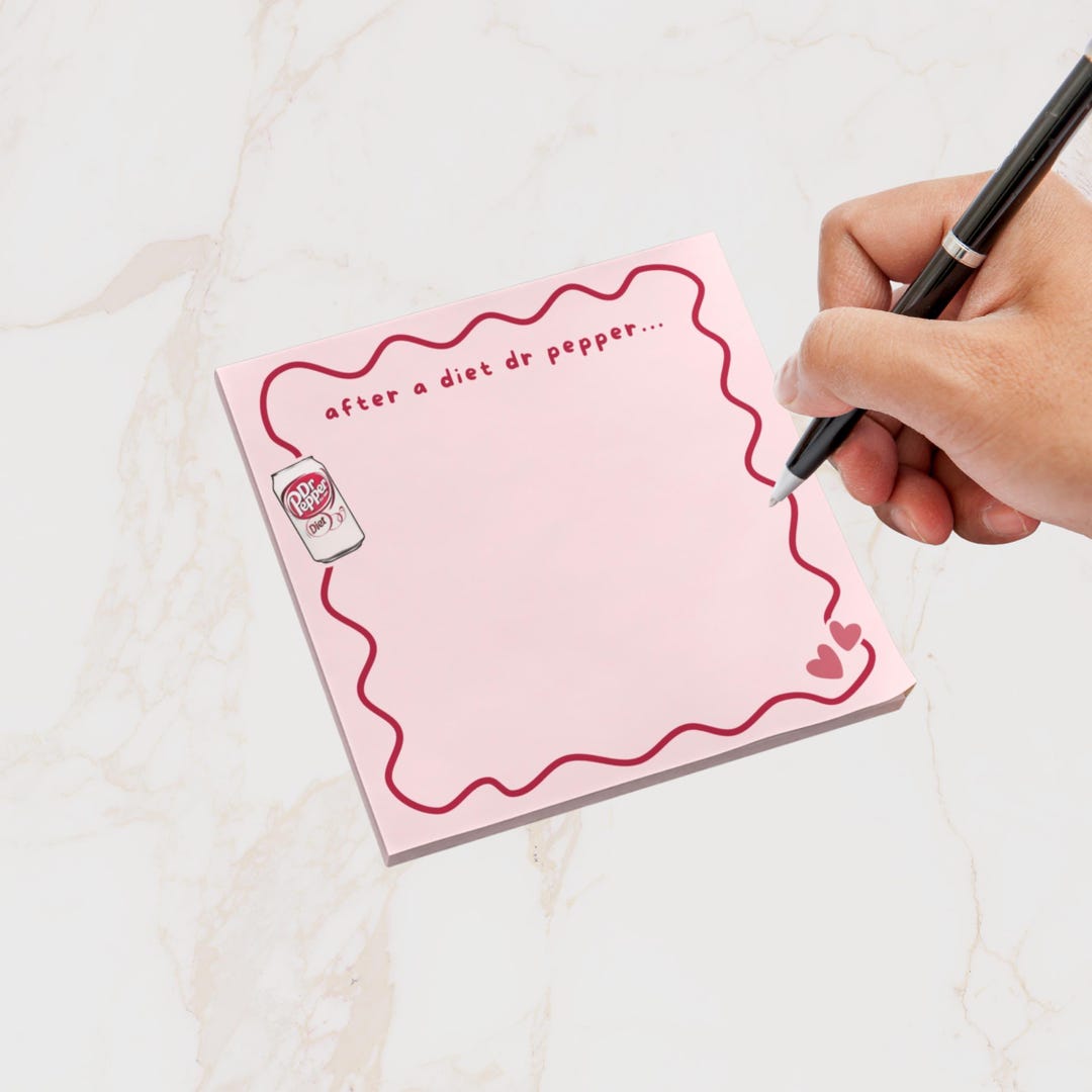Cute Diet Dr Pepper Lover Post-it Note Pad | Pink Soda Can Notepad ...