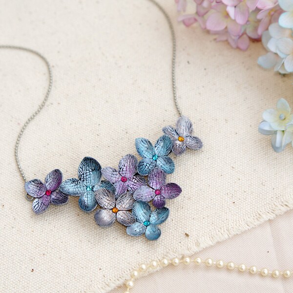 Hydrangea Necklace - Etsy