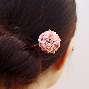 Dust Pink Rose Hair Stick, Hair Accessories ,handmade Flowers , Vintage ...