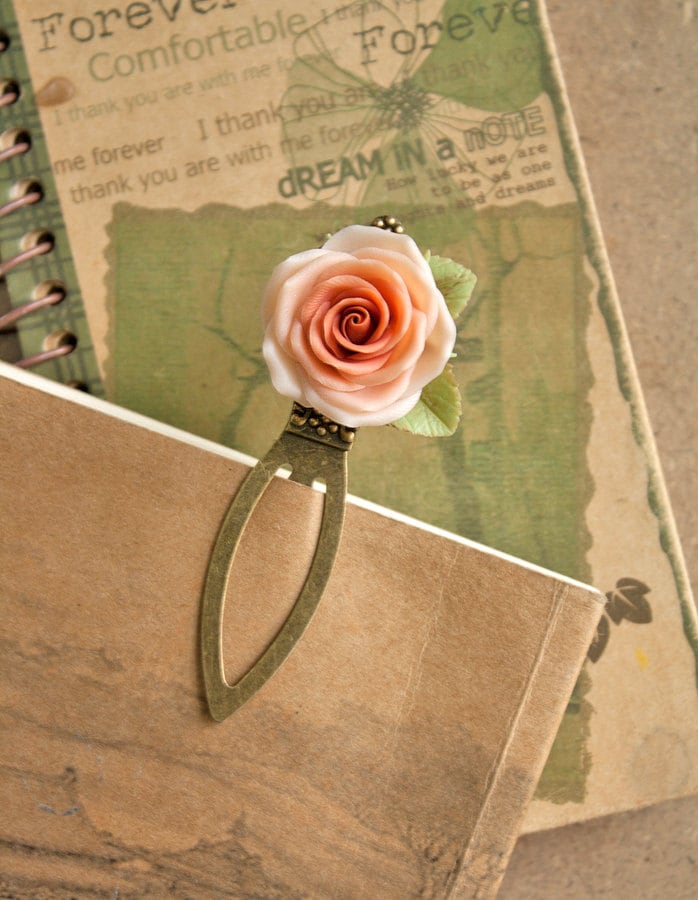 Vintage Rose Bookmark. Unique Brass Bookmarkhandmade Rose - Etsy