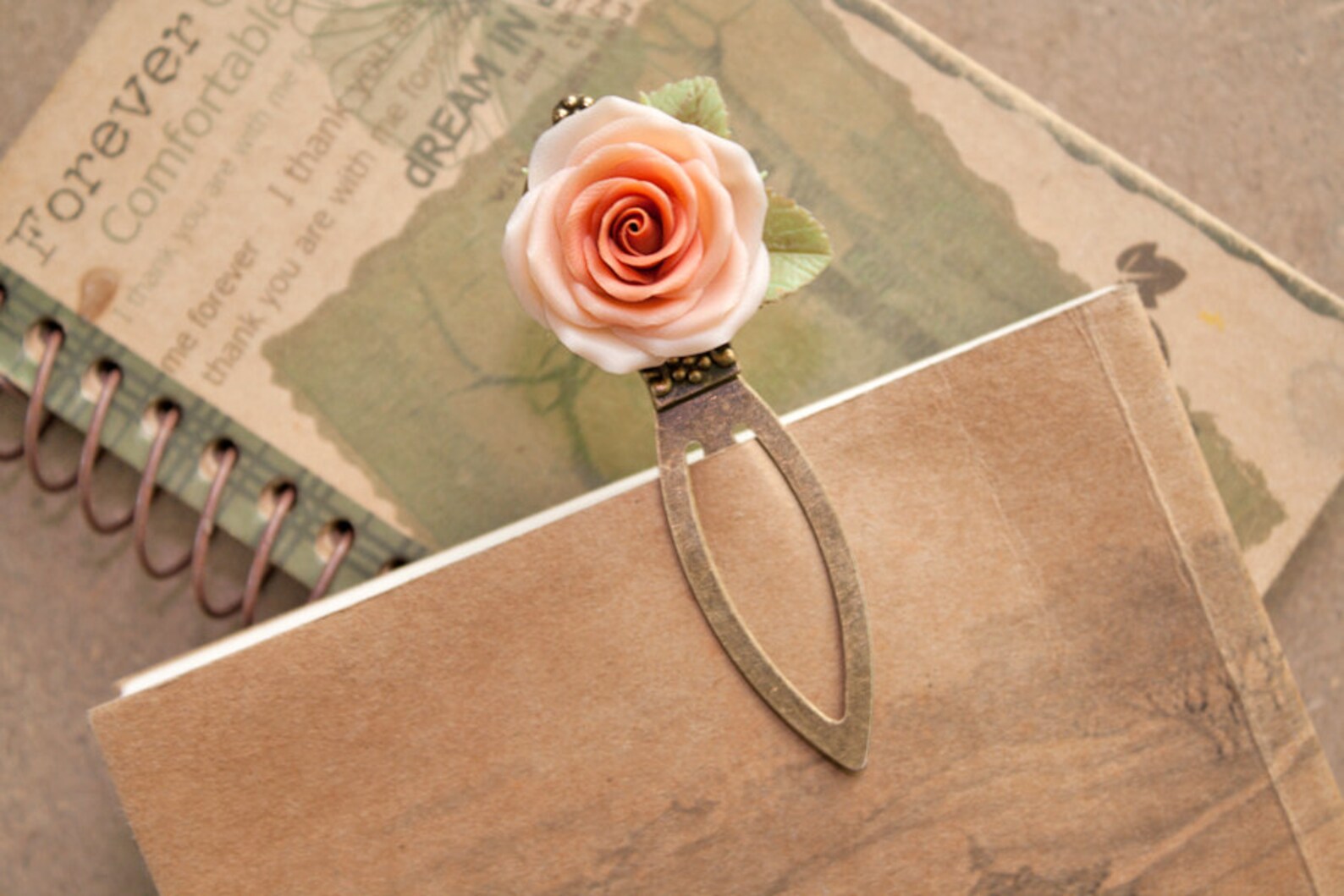 Vintage Rose Bookmark. Unique Brass Bookmarkhandmade Rose - Etsy