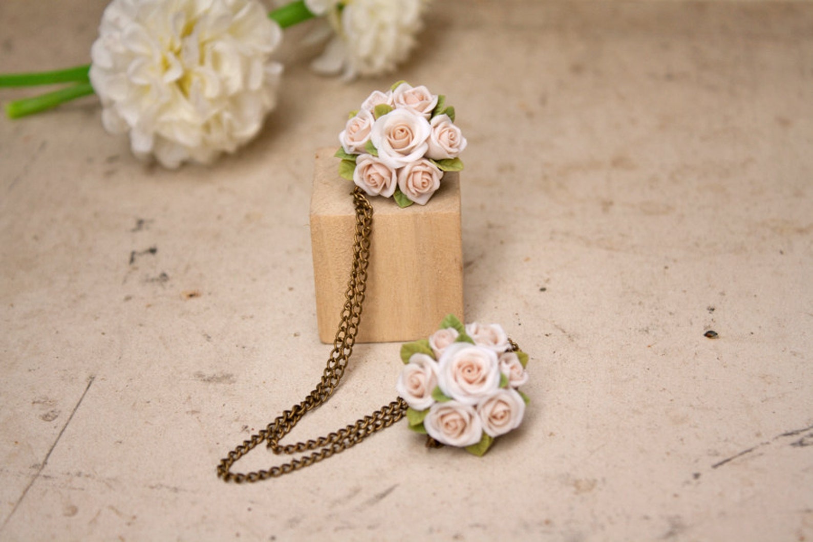 White Rose Collar Tips Collar Brooch Handmade Rose | Etsy