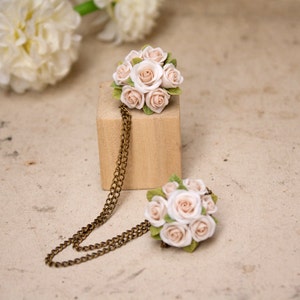 White Rose Collar Tips, Collar Brooch, Handmade Rose - Etsy