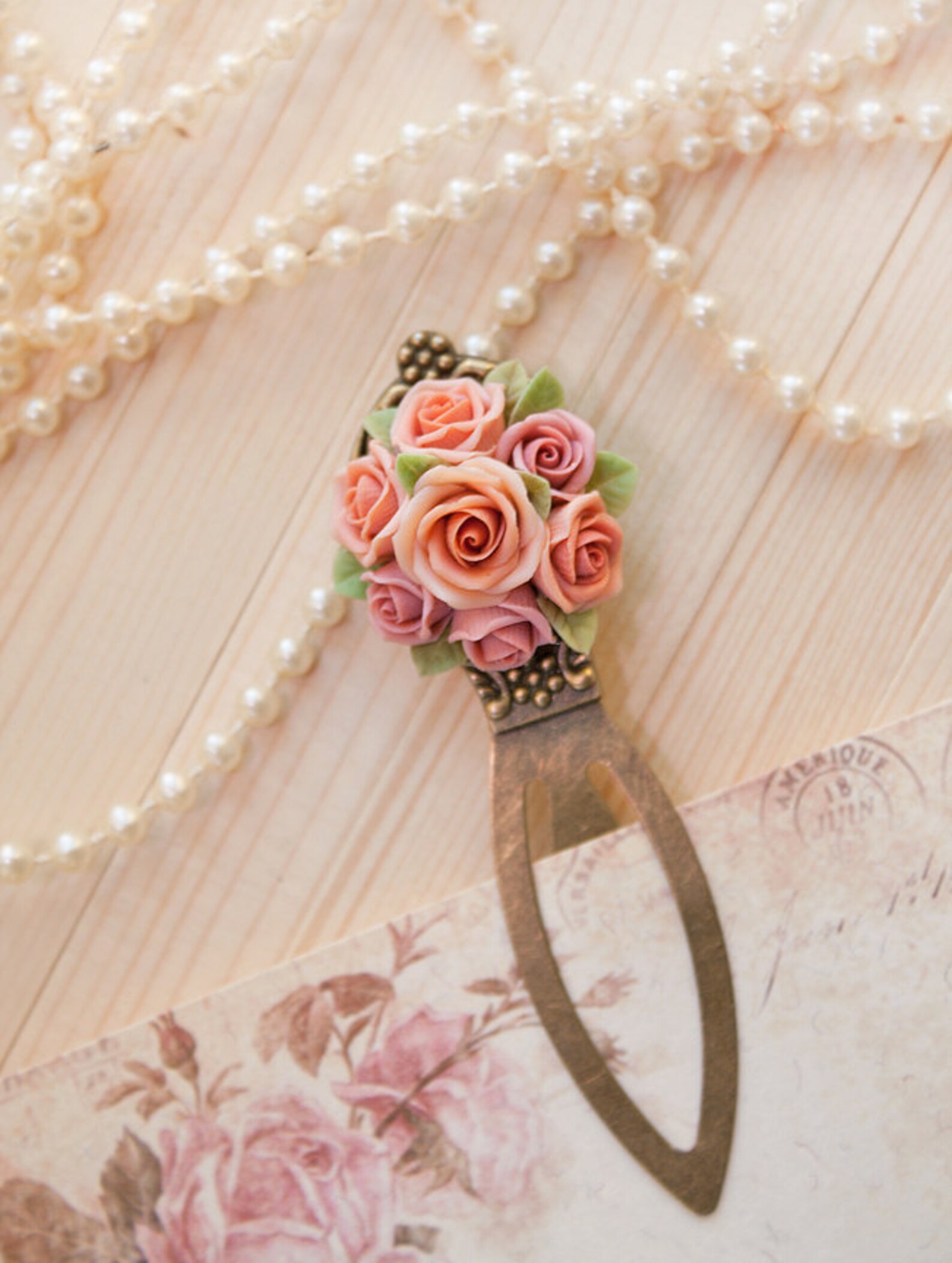 Vintage Rose Bookmark. Unique Brass Bookmarkhandmade Rose - Etsy