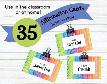 Ready to Print, Positive Classroom Affirmation Cards - Etsy