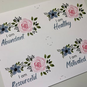 Ready to Print, Positive Affirmation Cards - Floral - Etsy