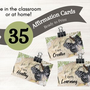 Ready to Print, Positive Affirmation Cards - Butterfly - Etsy