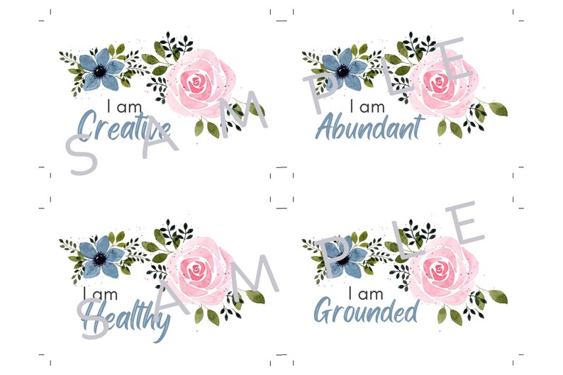 Ready to Print, Positive Affirmation Cards - Floral - Etsy