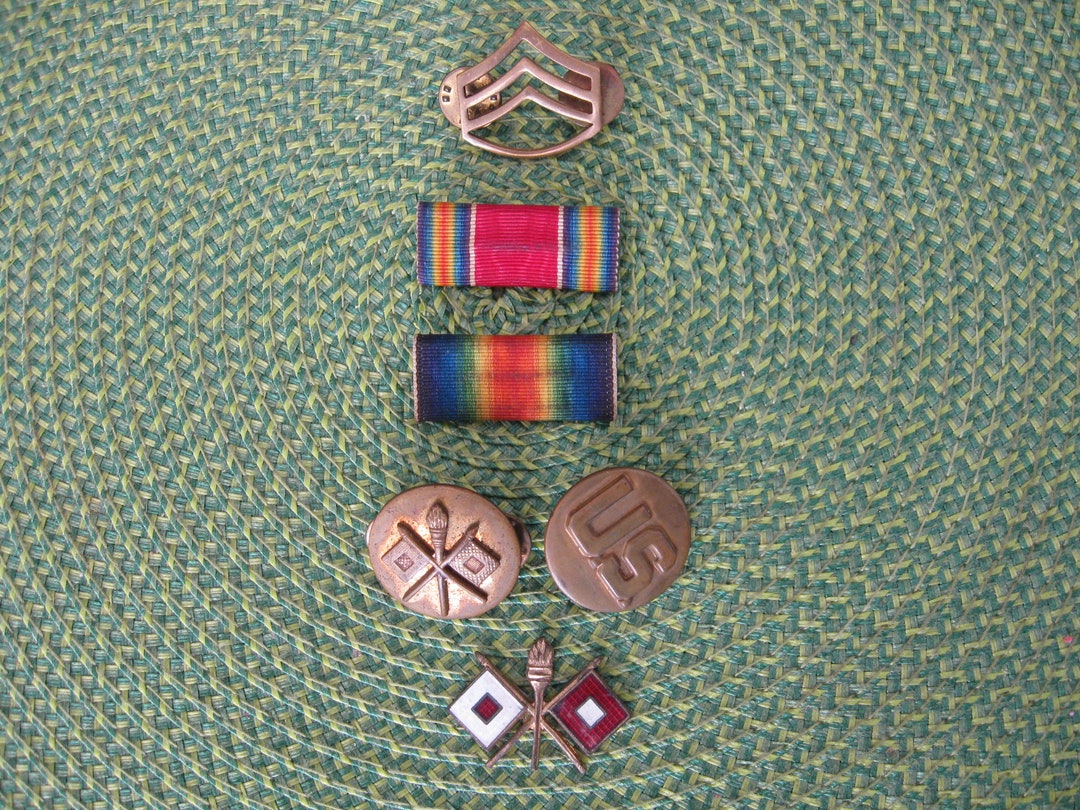 U. S. ARMY Military Ribbon Bars and Insignia From WWI and WWII - Etsy