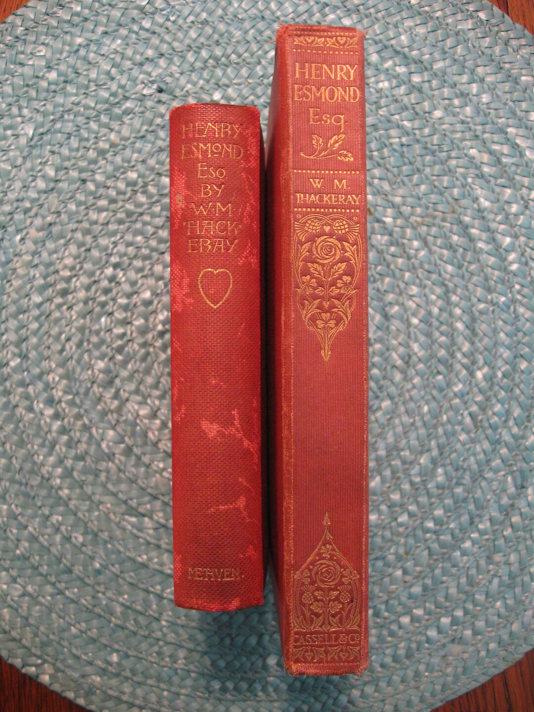 Two Red Book Copies of Henry Esmond by Thackery - Etsy