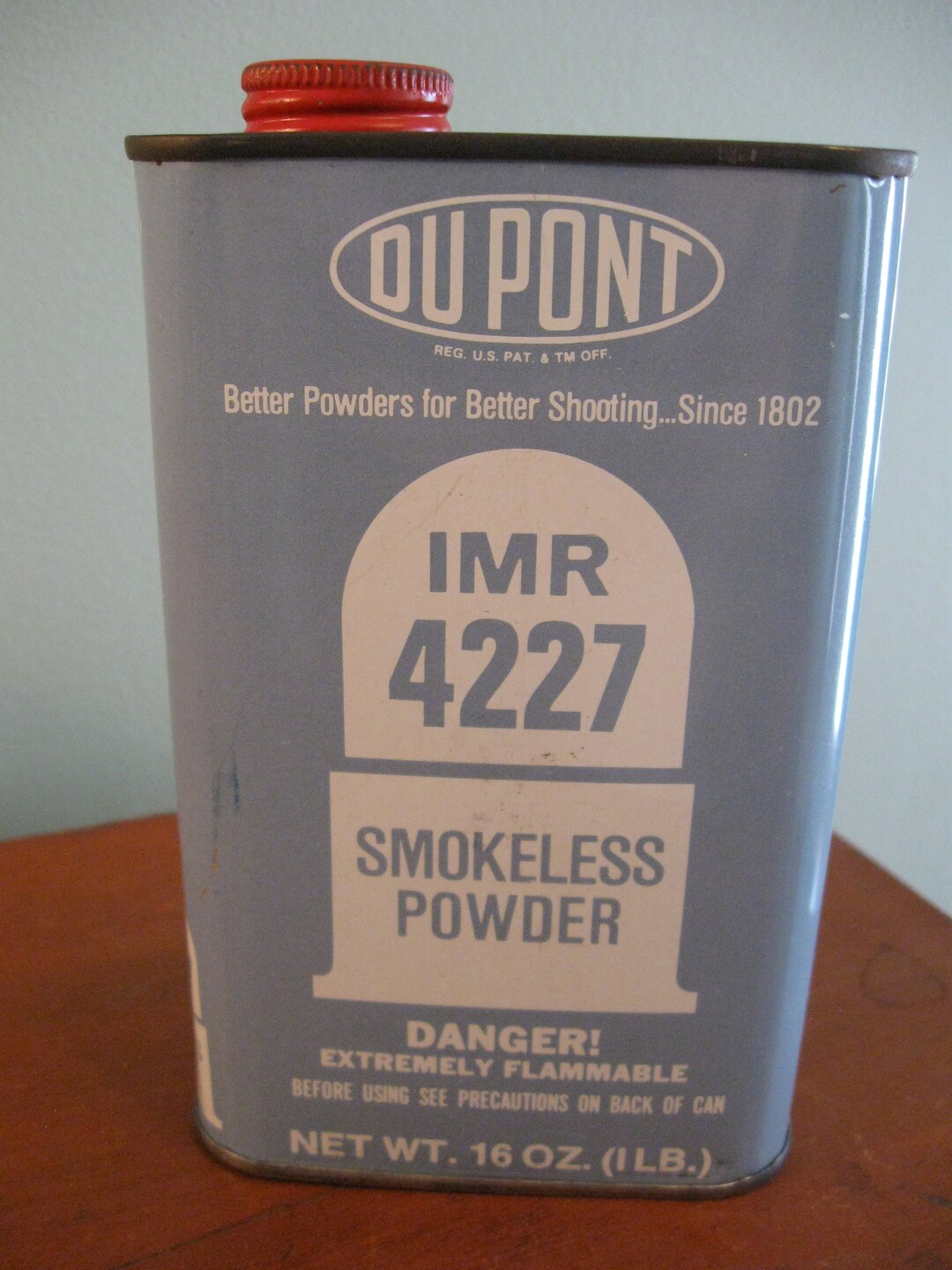 Vintage DUPONT IMR 4227 Smokeless Powder Tin empty Very Nice Condition ...
