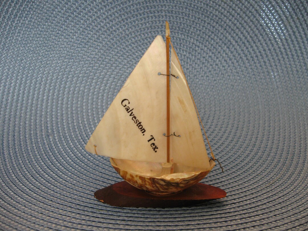 Shell Sailboat - Galveston, Texas Souvenir - 1960s - Etsy