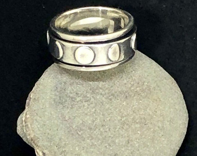 Moon Phase Spinner Ring Made in 925 Sterling Silver, Celestial Ring ...