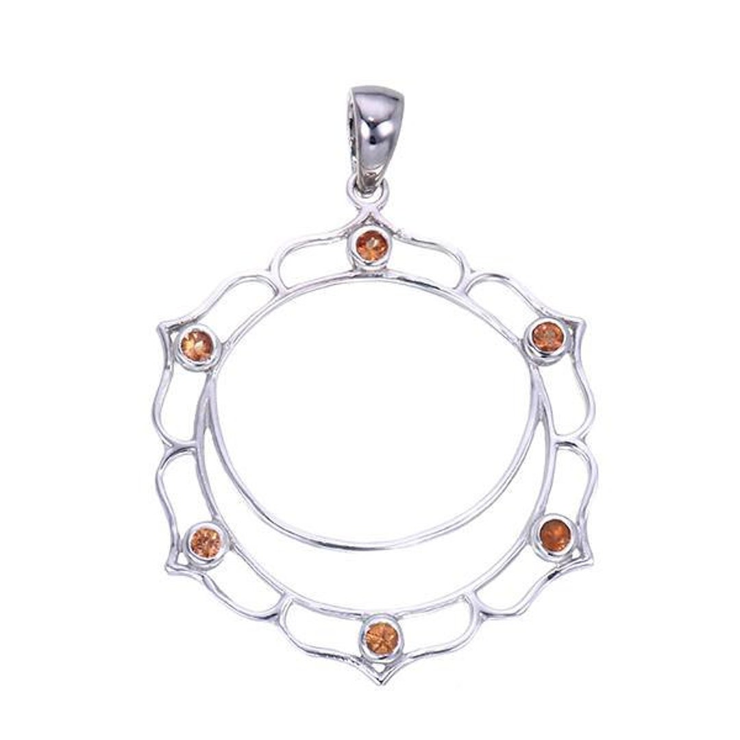 Chakra, Sacral (naval) Chakra Pendant With Orange Sapphires Made in 925 ...