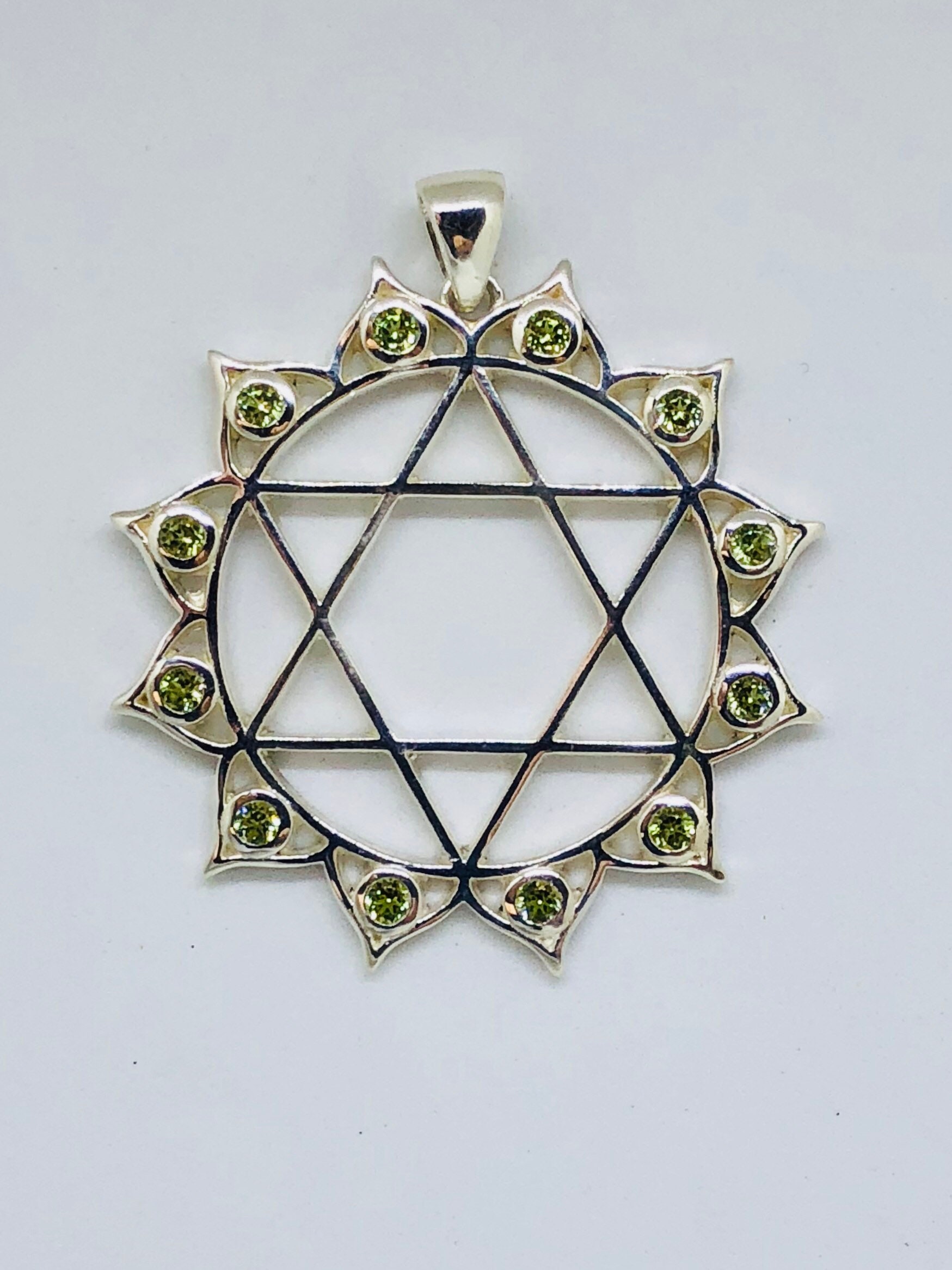 Chakra Heart Chakra Pendant With Peridot Made in 925 Sterling | Etsy