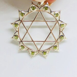 Chakra, Heart Chakra Pendant With Peridot Made in 925 Sterling Silver ...