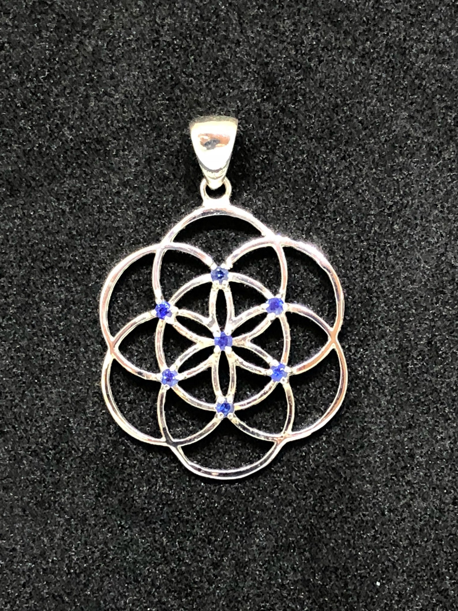 Sacred Geometry Sterling Silver Seed of Life Pendant With - Etsy