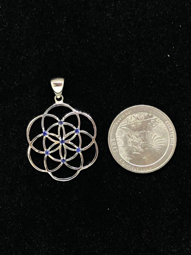 Sacred Geometry Sterling Silver Seed of Life Pendant with | Etsy