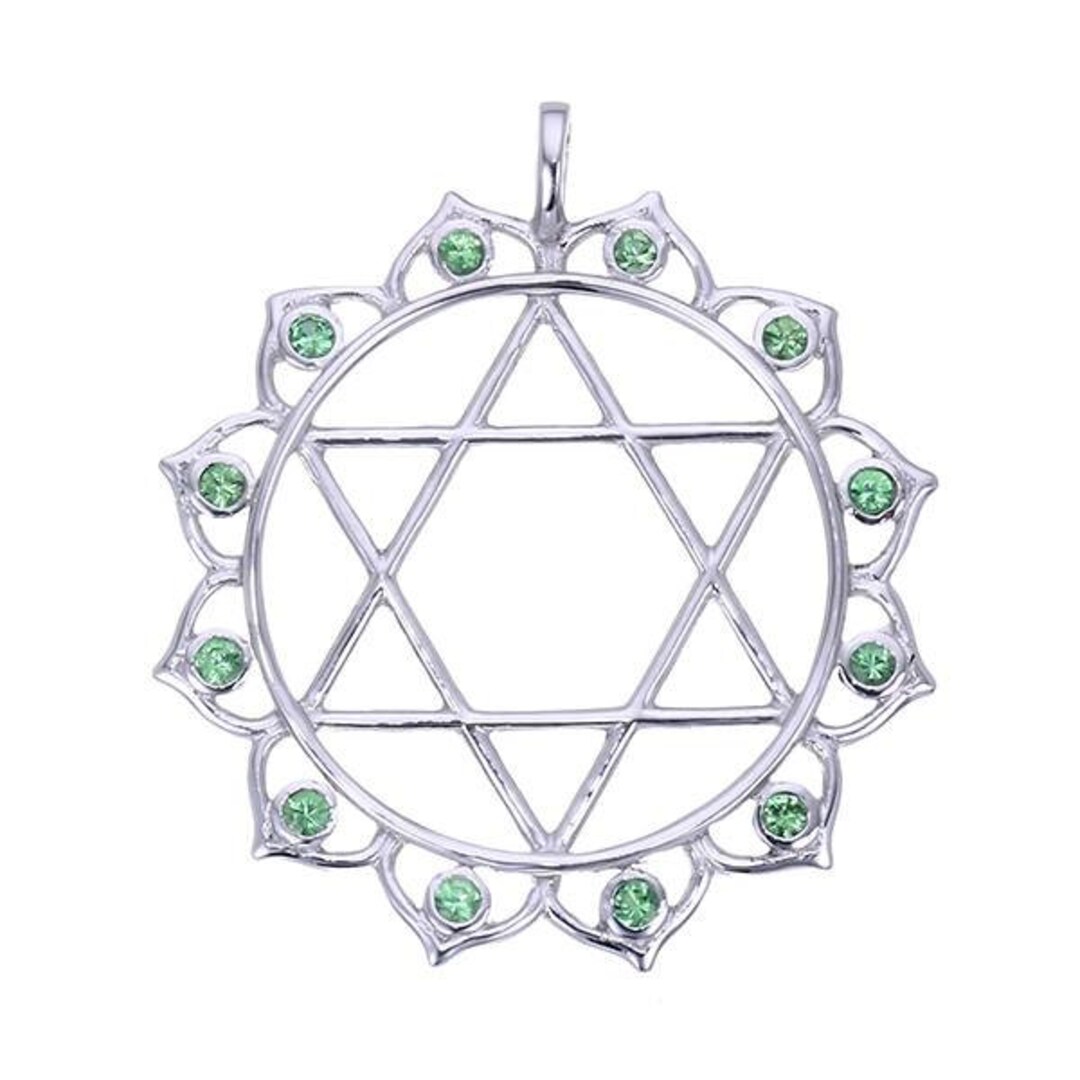 Chakra, Heart Chakra Pendant With Peridot Made in 925 Sterling Silver ...