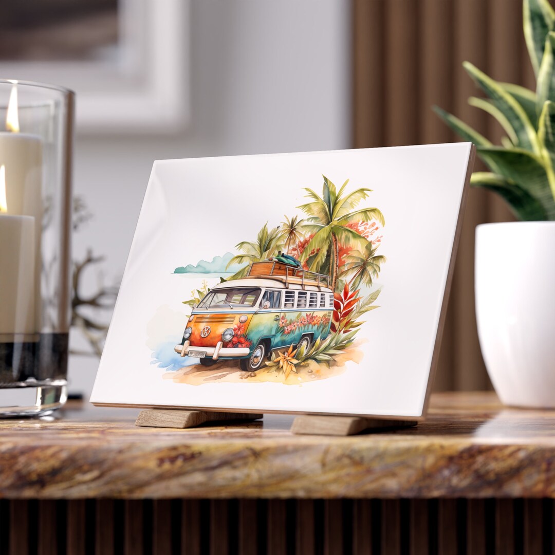 VW Bus Tropical Paradise Tile 2 - Etsy