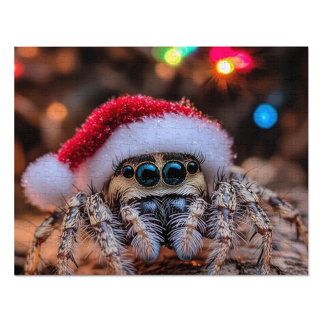 Jumping Spider Christmas Holiday Santa Jigsaw Puzzle (30, 110, 252, 500 ...
