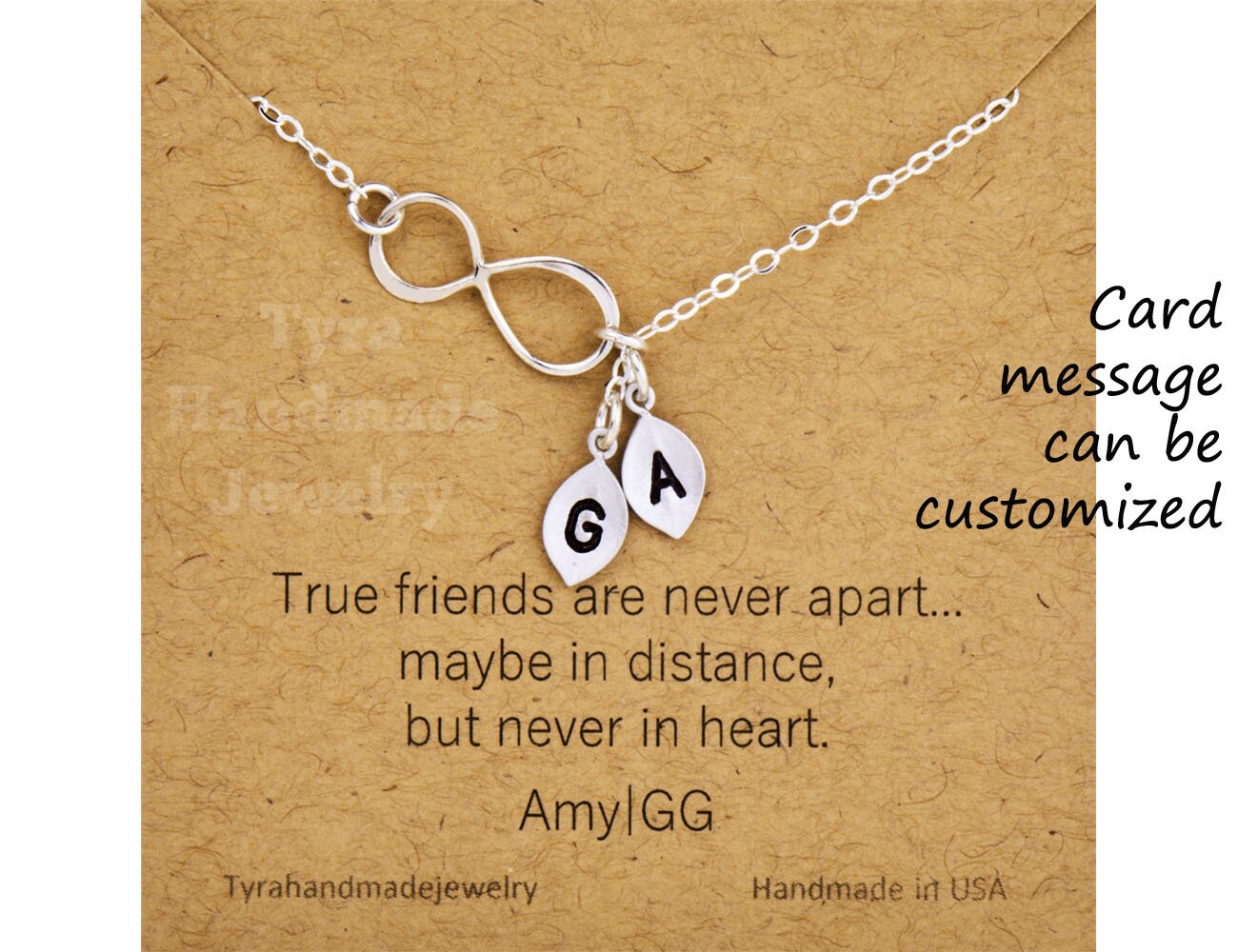 Infinity Initial Necklace,leaf Initial Necklace,couple Initials,family ...