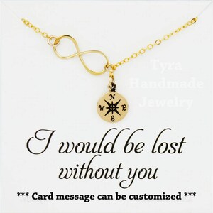 Sterling Silver Infinity Compass Lariat Y Necklace,graduation Gifts ...