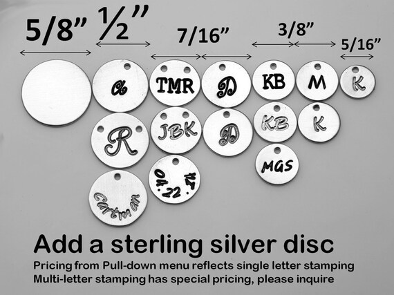 Add Sterling Silver Initial Disc Letter Charm - Etsy