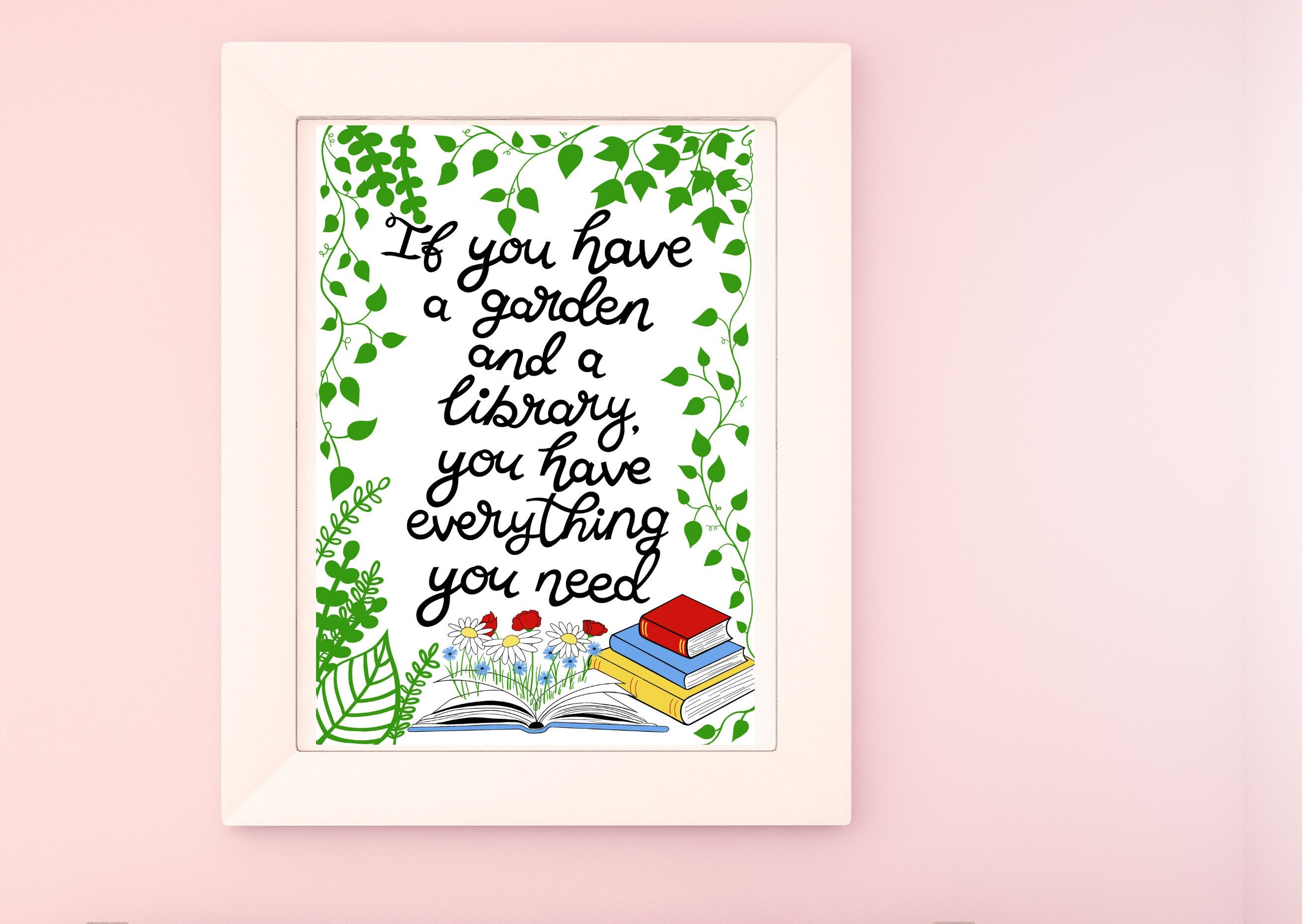 If You Have A Garden and a Library Cicero Quote A4 Book - Etsy UK