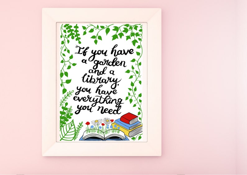 If You Have A Garden And a Library Cicero Quote A4 Book | Etsy